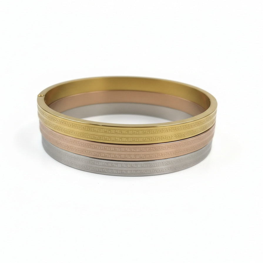 Spiral Swirl Stainless Steel Bangle – Wintime & Co.